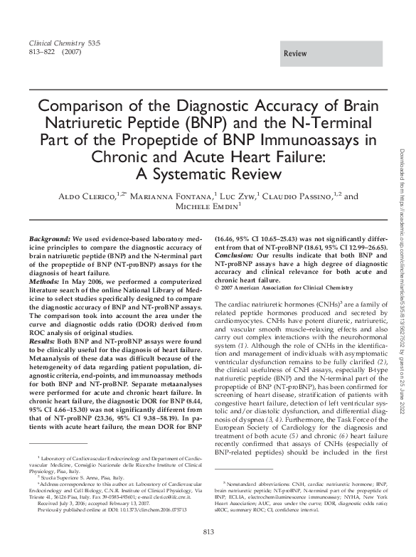 (PDF) Comparison of the Diagnostic Accuracy of Brain Natriuretic ...