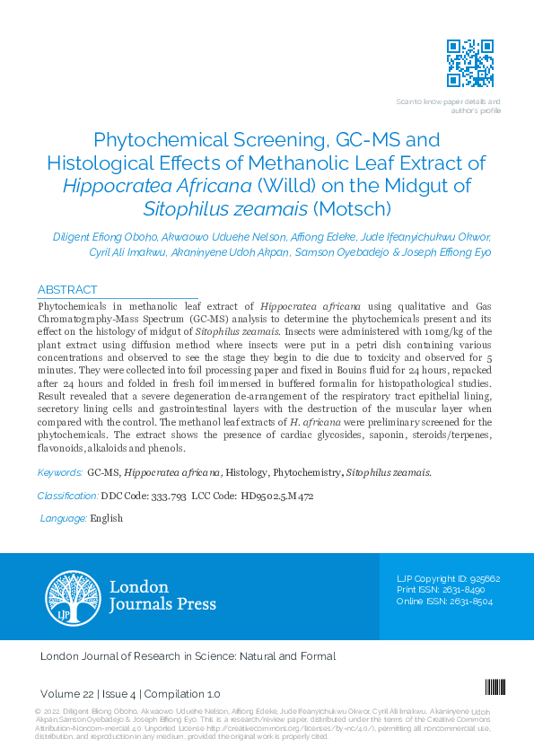 (PDF) Phytochemical Screening, GC-MS and Histological Effects of Methanolic Leaf Extract of ...