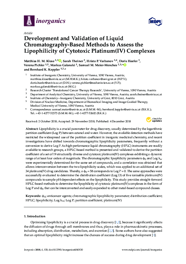 (PDF) Development and Validation of a Liquid Chromatography Method for the Analysis of ...