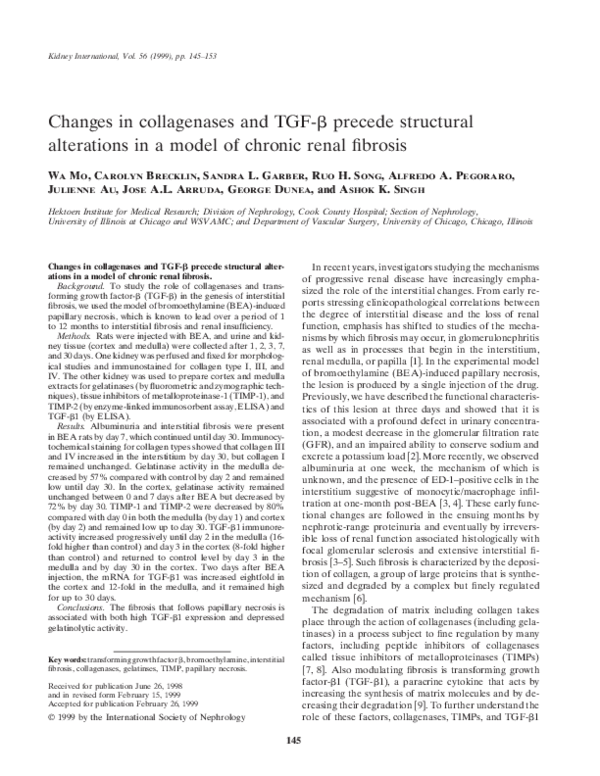 (PDF) Changes in collagenases and TGF-β precede structural alterations ...