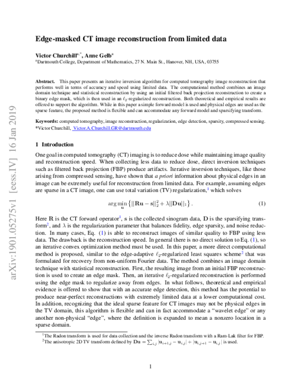 (PDF) Edge-masked CT image reconstruction from limited data
