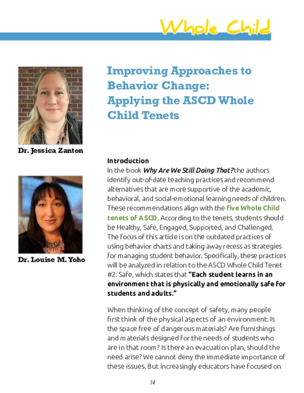 (PDF) Improving approaches to behavior change: Applying the ASCD Whole ...