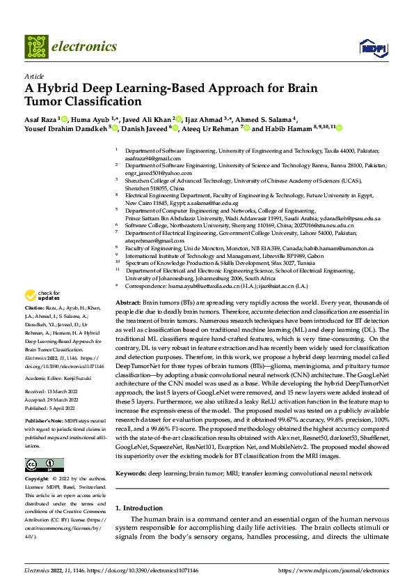 (PDF) A Hybrid Deep Learning-Based Approach for Brain Tumor Classification