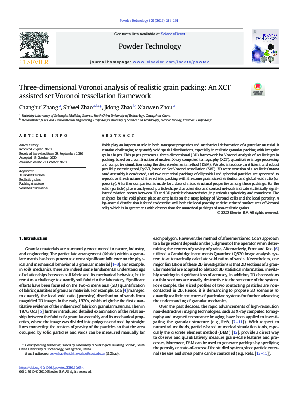 (PDF) Three-dimensional Voronoi analysis of realistic grain packing: An ...