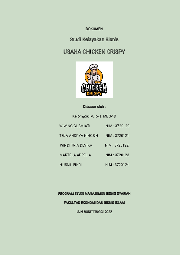 (PDF) Laporan Study Kelayakan Bisnis Kelompok 4-1[1] | Windi Tria Devika - Academia.edu