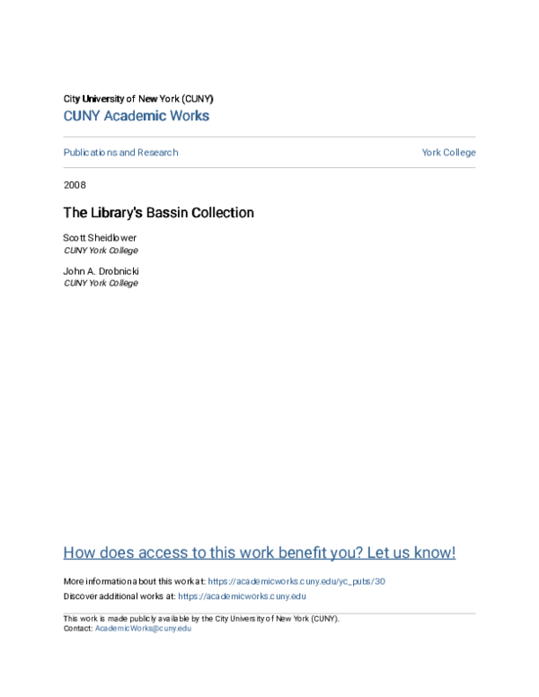 (PDF) The Library's Bassin Collection