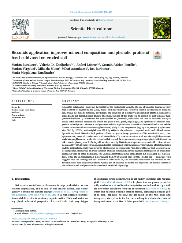 (PDF) Biosolids application improves mineral composition and phenolic ...