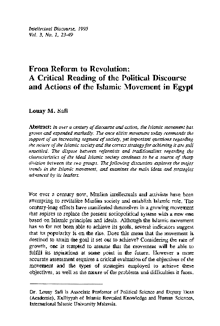 (PDF) From Reform to Revolution: A Critical Reading of the Political ...