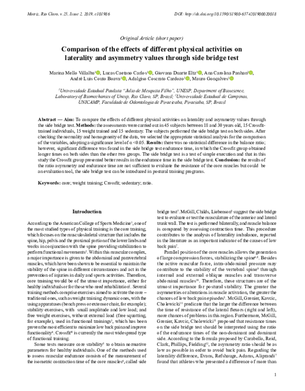 (PDF) Comparison of the effects of different physical activities on ...
