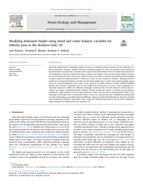(PDF) Forest Ecology and Management