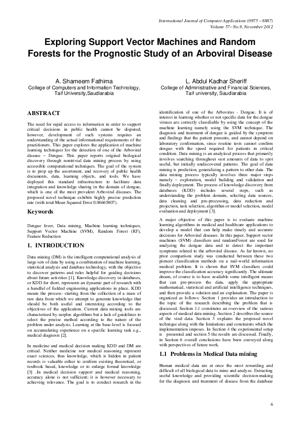 (PDF) Exploring Support Vector Machines and Random Forests for the ...