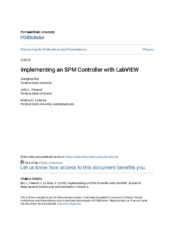 (PDF) Implementing an SPM Controller with LabVIEW