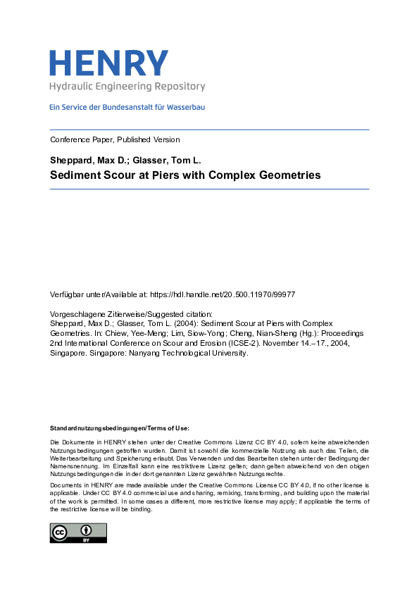 (PDF) Sediment Scour at Piers with Complex Geometries