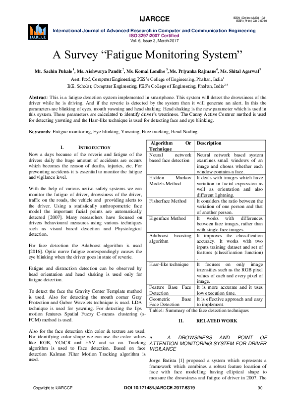(PDF) A Survey “Fatigue Monitoring System”
