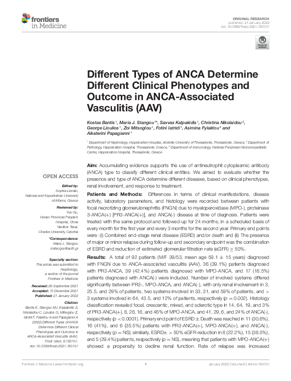 (PDF) Different Types of ANCA Determine Different Clinical Phenotypes ...