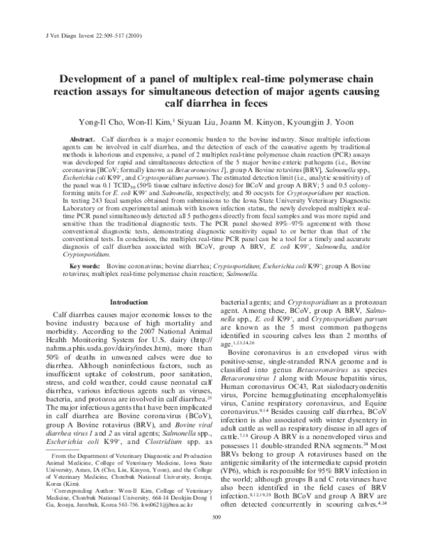 (PDF) Development of a Panel of Multiplex Real-Time Polymerase Chain Reaction Assays for ...