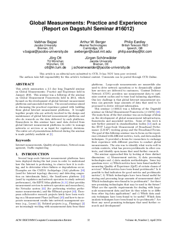(PDF) Global Measurements