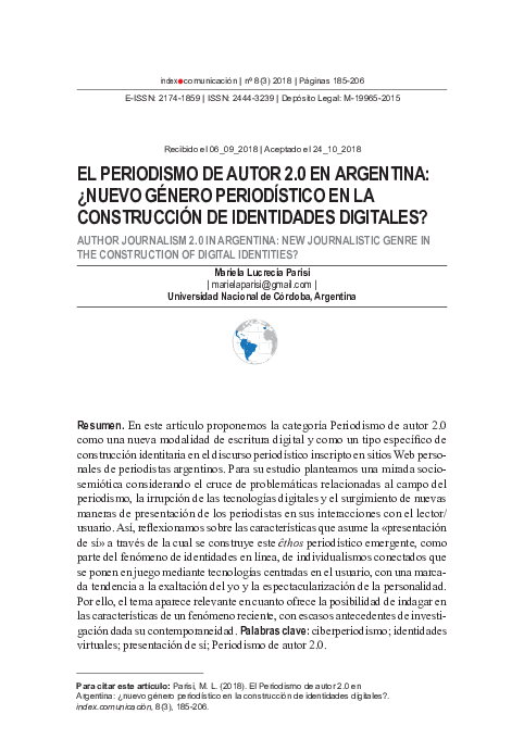 (PDF) Author Journalism 2.0 in Argentina: new journalistic genre in the ...