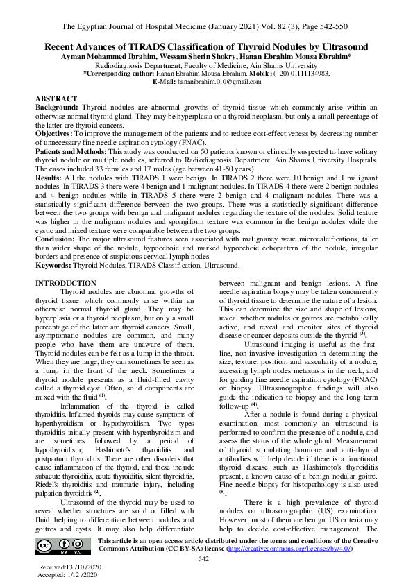 (PDF) Recent Advances of TIRADS Classification of Thyroid Nodules by ...
