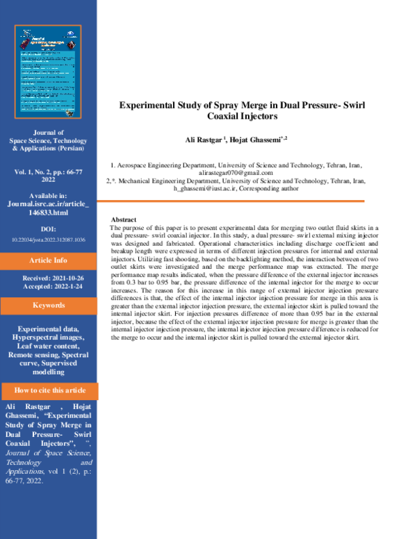 (PDF) Experimental Study of Spray Merge in Dual Pressure-Swirl Coaxial ...