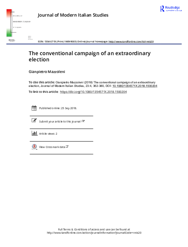 (PDF) The conventional campaign of an extraordinary election