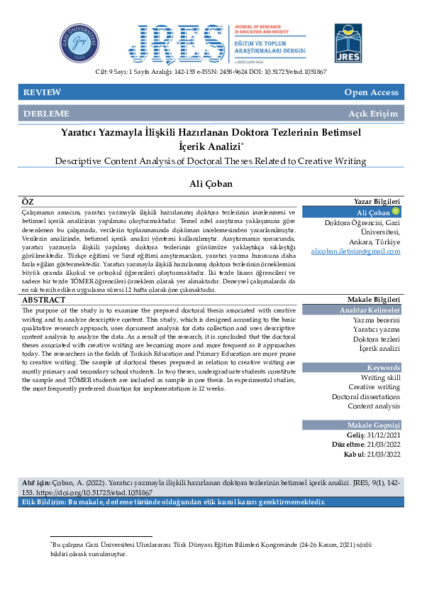 (PDF) Descriptive Content Analysis of Doctoral Theses Related to ...
