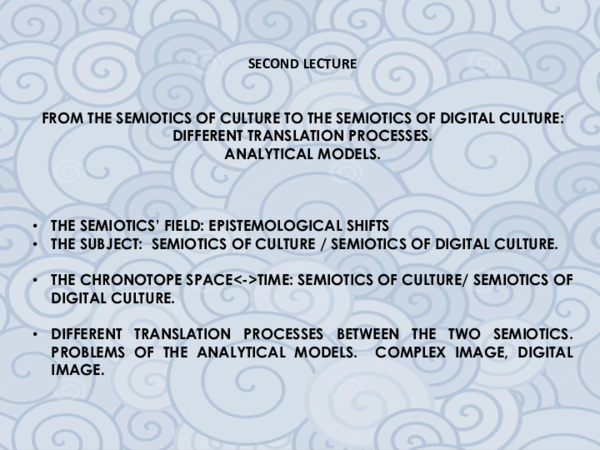 (PDF) Second Lecture, The semiotics of culture. Theoretical and Methodological considerations ...