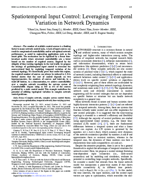 Pdf Spatiotemporal Input Control Leveraging Temporal Variation In