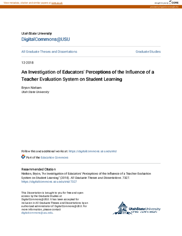 (PDF) An Investigation of Educators\u27 Perceptions of the Influence of ...