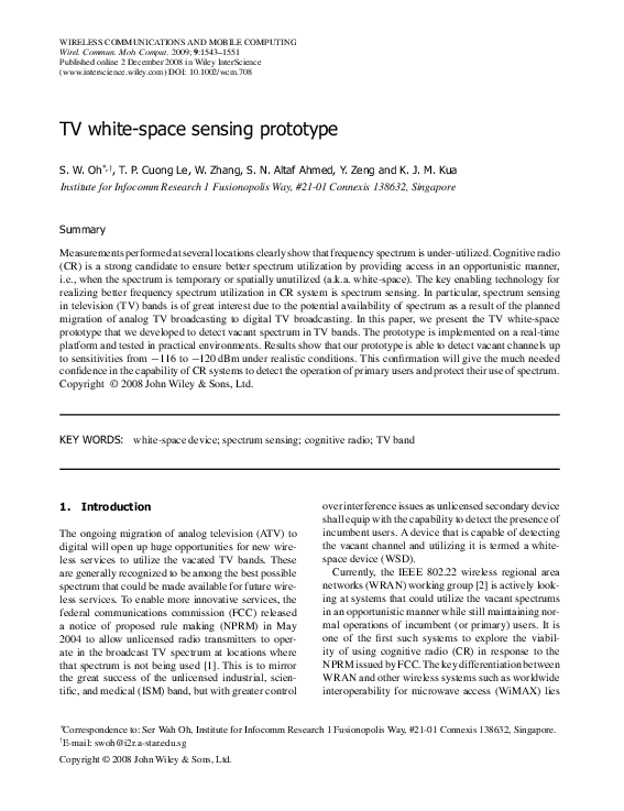 (PDF) TV white-space sensing prototype