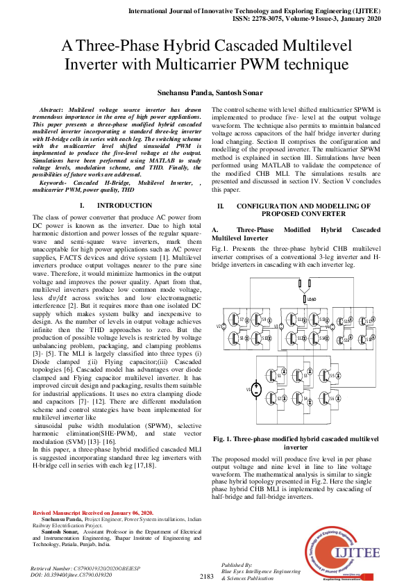 (PDF) A Three-Phase Hybrid Cascaded Multilevel Inverter with ...