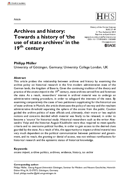 (PDF) Archives and history