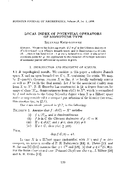 (PDF) Local index of potential operators of monotone type
