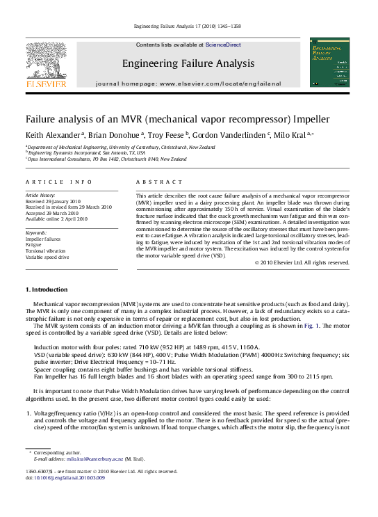 (PDF) Failure analysis of an MVR (mechanical vapor recompressor) Impeller