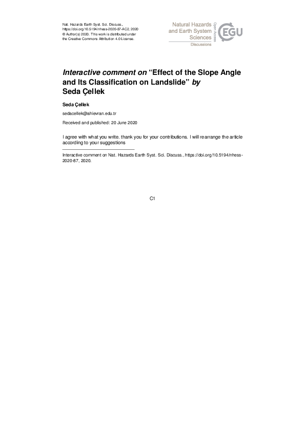 (PDF) Interactive comment on “Effect of the Slope Angle and Its ...