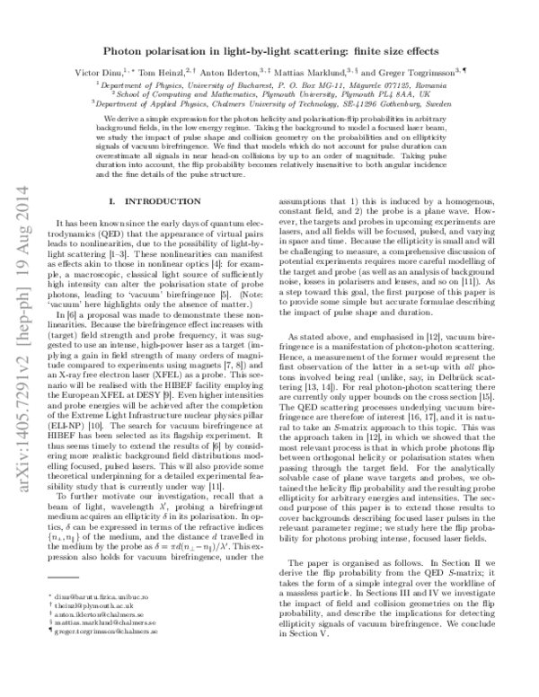 (PDF) Photon polarisation in light-by-light scattering : finite size effects
