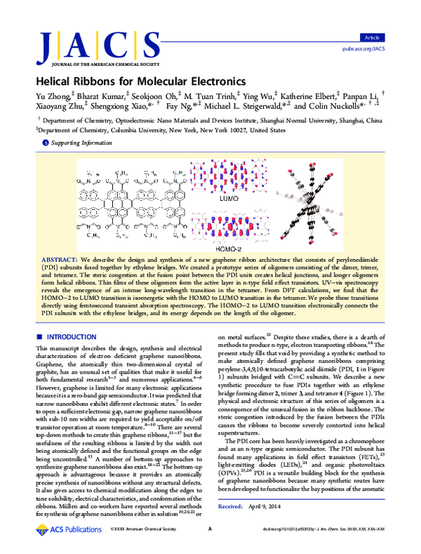 (PDF) Helical Ribbons for Molecular Electronics