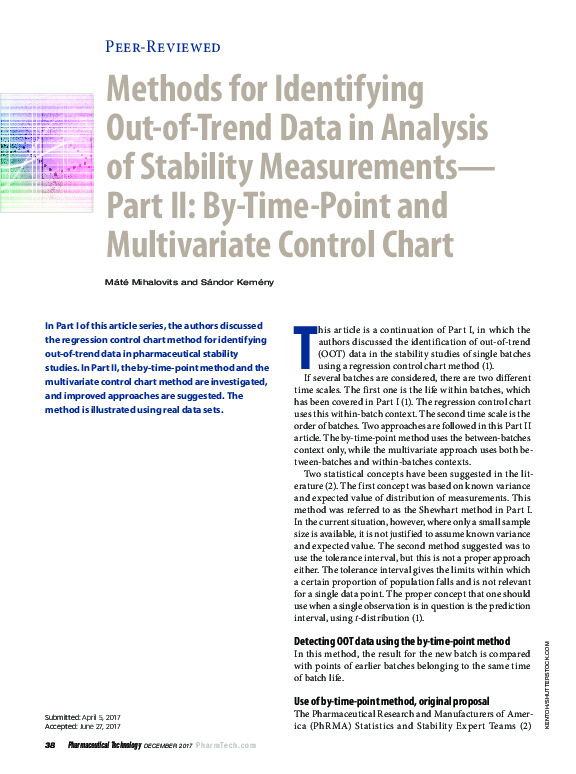 (PDF) Methods for identifying out-of-trend data in analysis of stability measurements-Part I ...