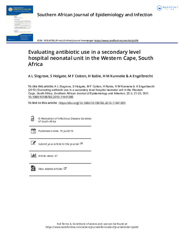 (PDF) Evaluating antibiotic use in a secondary level hospital neonatal ...