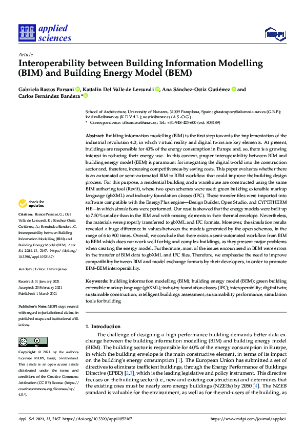 (PDF) Interoperability between Building Information Modelling (BIM) and ...