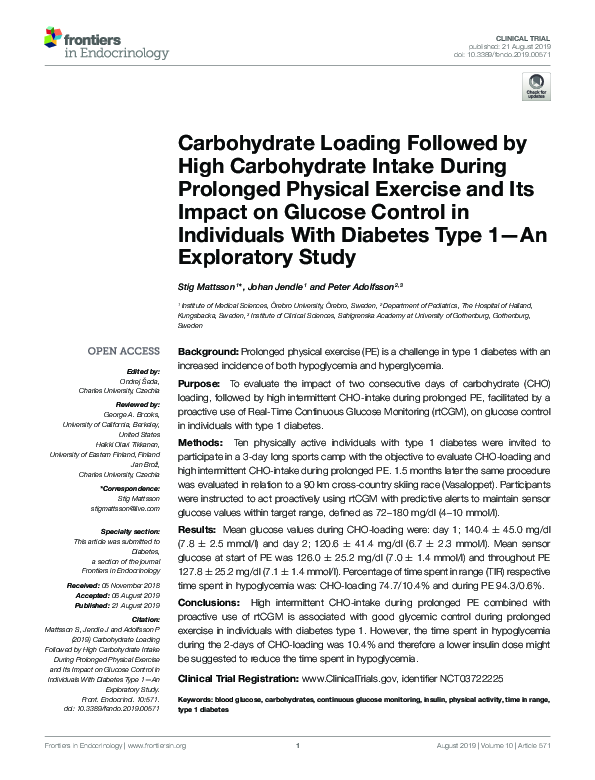 (PDF) Carbohydrate Loading Followed by High Carbohydrate Intake During ...