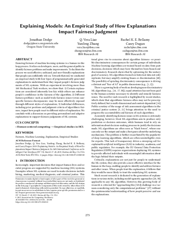 (PDF) Explaining models