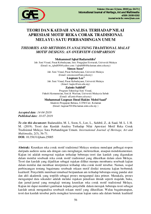 (PDF) Theories and Methods in Analysing Traditional Malay Motif Designs ...