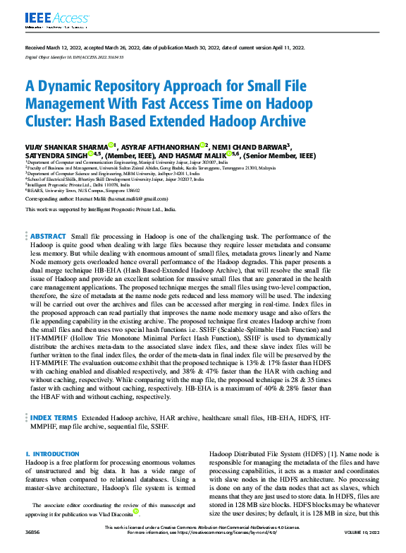 (PDF) Efficient Small File Management in Hadoop