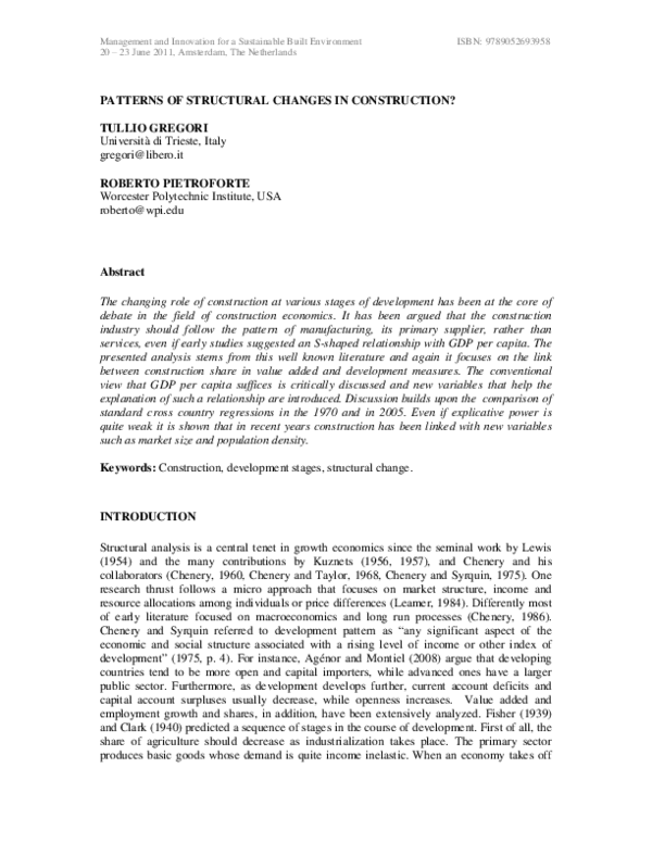 (PDF) Patterns of Structural Changes in Construction?