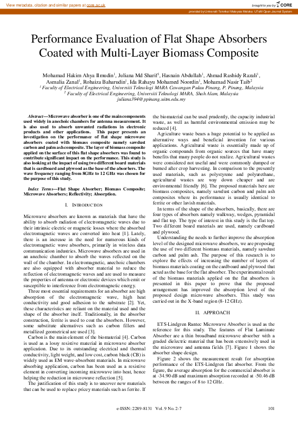(PDF) Performance Evaluation of Flat Shape Absorbers Coated with Multi ...