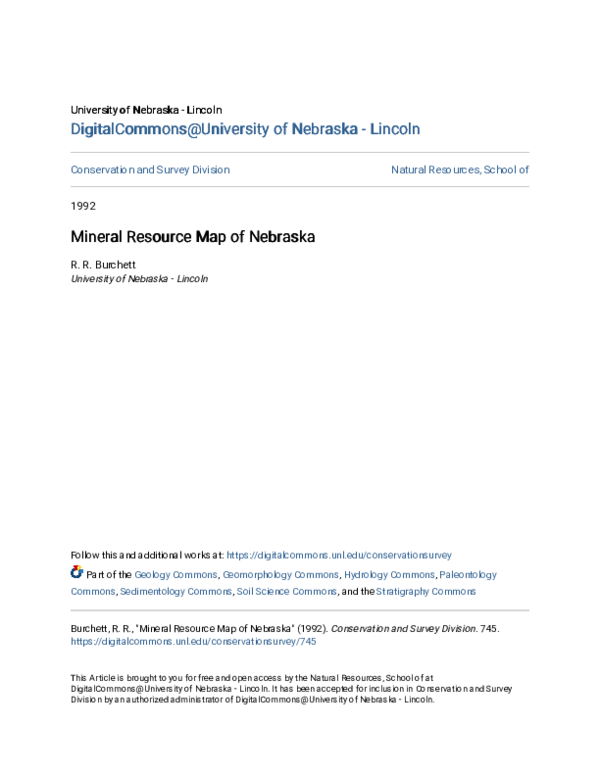 (PDF) Mineral Resource Map of Nebraska