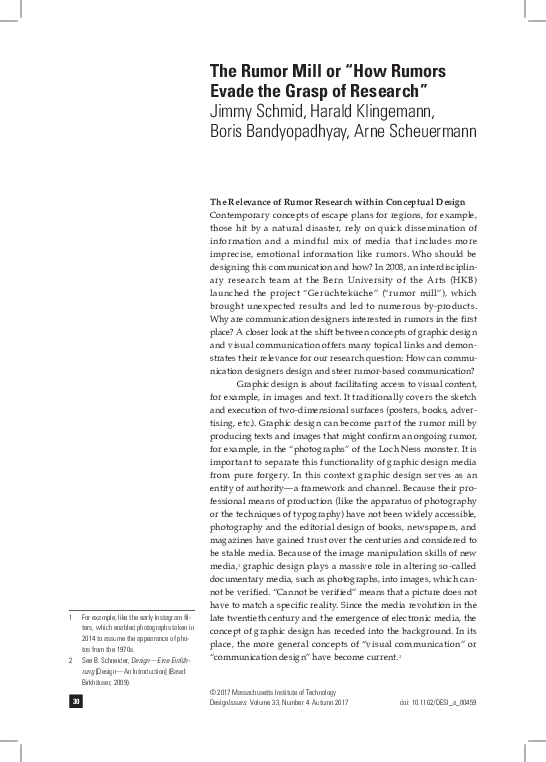 (PDF) The Rumor Mill or “How Rumors Evade the Grasp of Research”