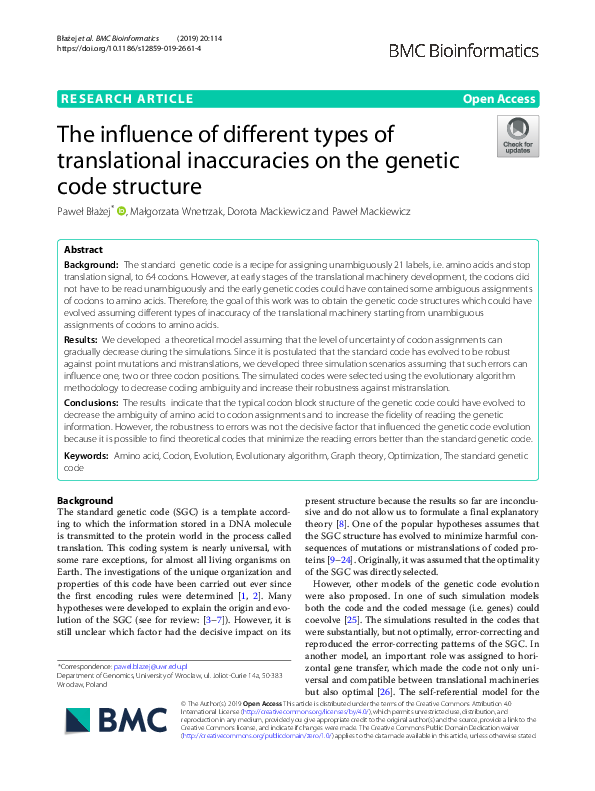 (PDF) The influence of different types of translational inaccuracies on ...