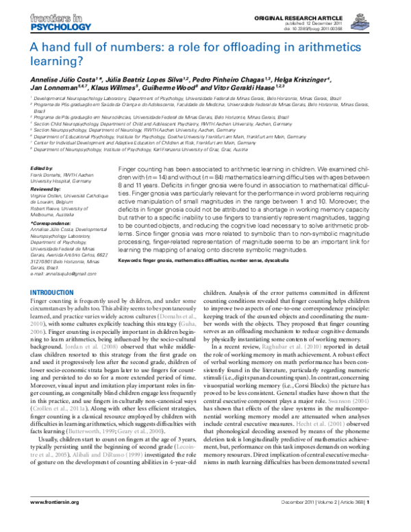 (PDF) A hand full of numbers: a role for offloading in arithmetics ...